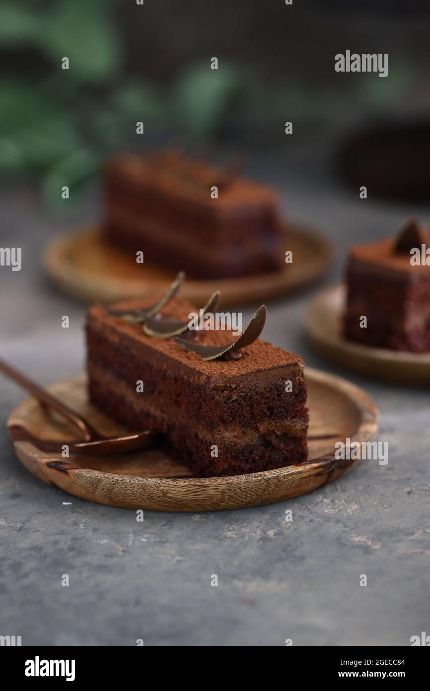 super chocolate cake for dessert Stock Photo - Alamy