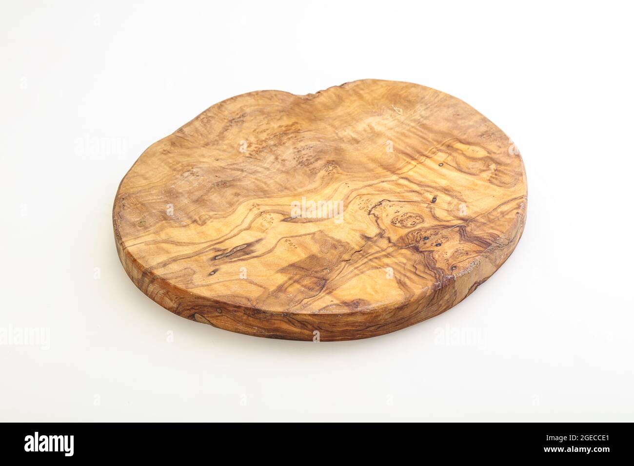 Olive tree board for kitchen isolated Stock Photo - Alamy