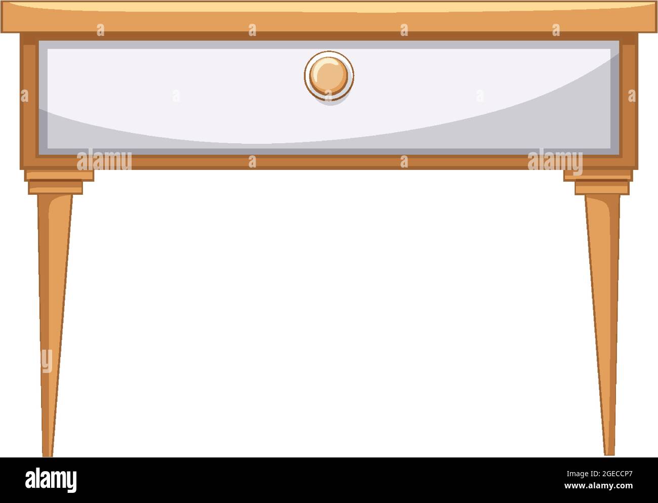 Table with drawer furniture for interior design illustration Stock ...