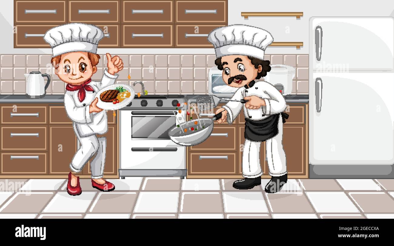 Two chefs Stock Vector Images - Alamy