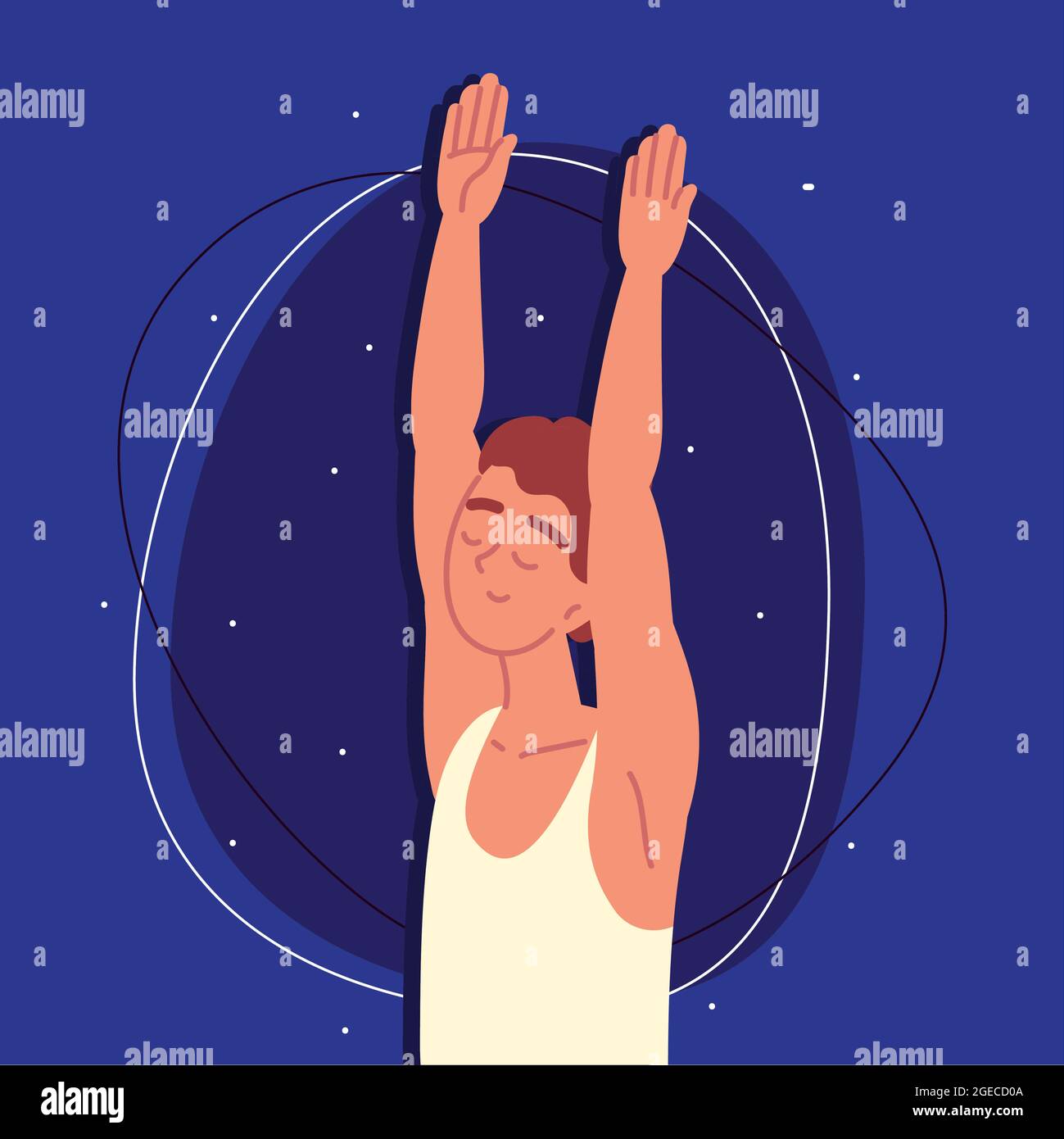 Man Stretching Arms Up Stock Vector Images - Alamy
