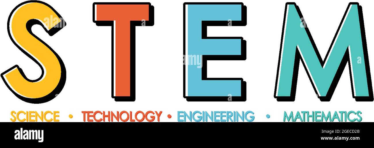 STEM education logo banner on white background illustration Stock ...