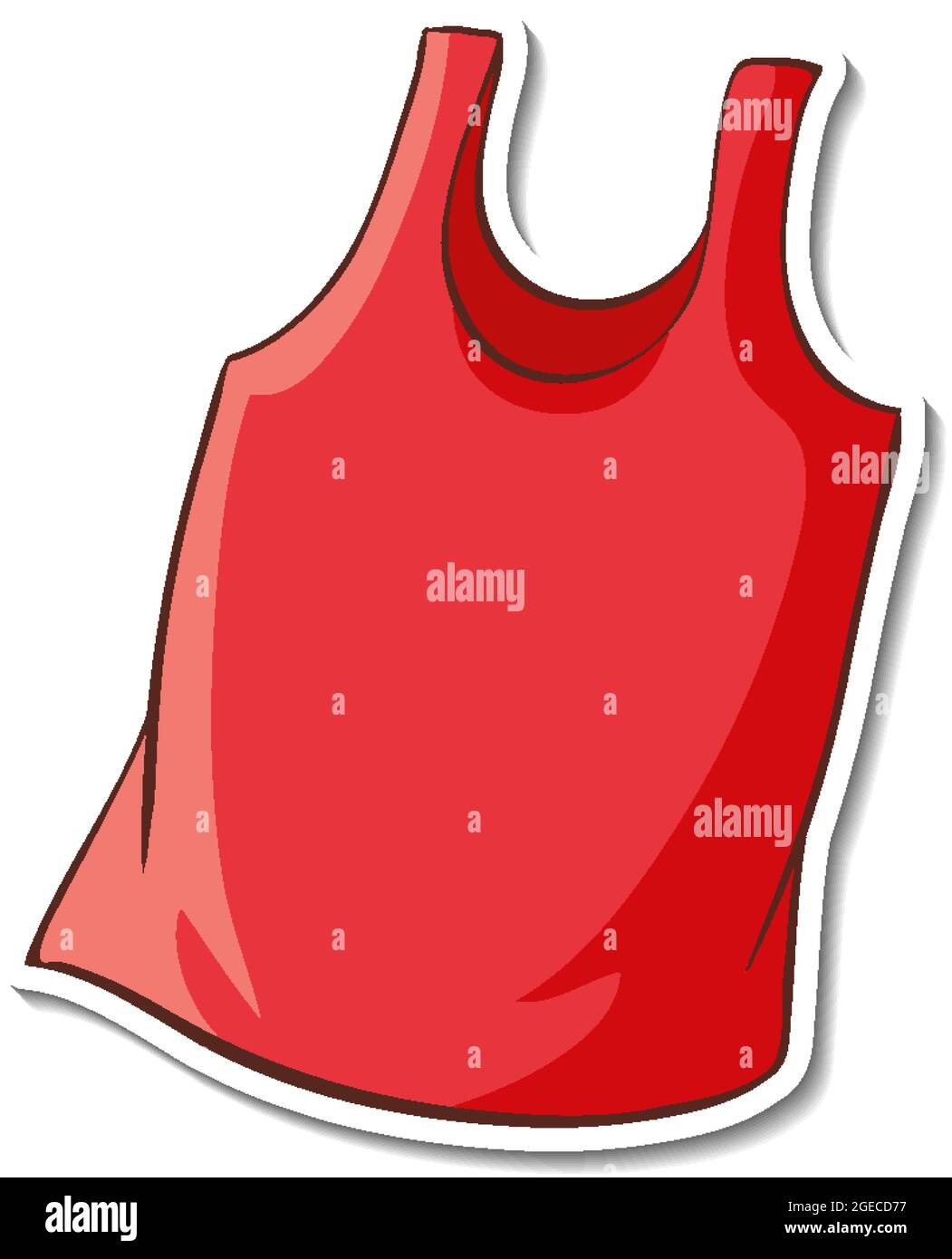 Sticker design with red tank top isolated illustration Stock Vector ...