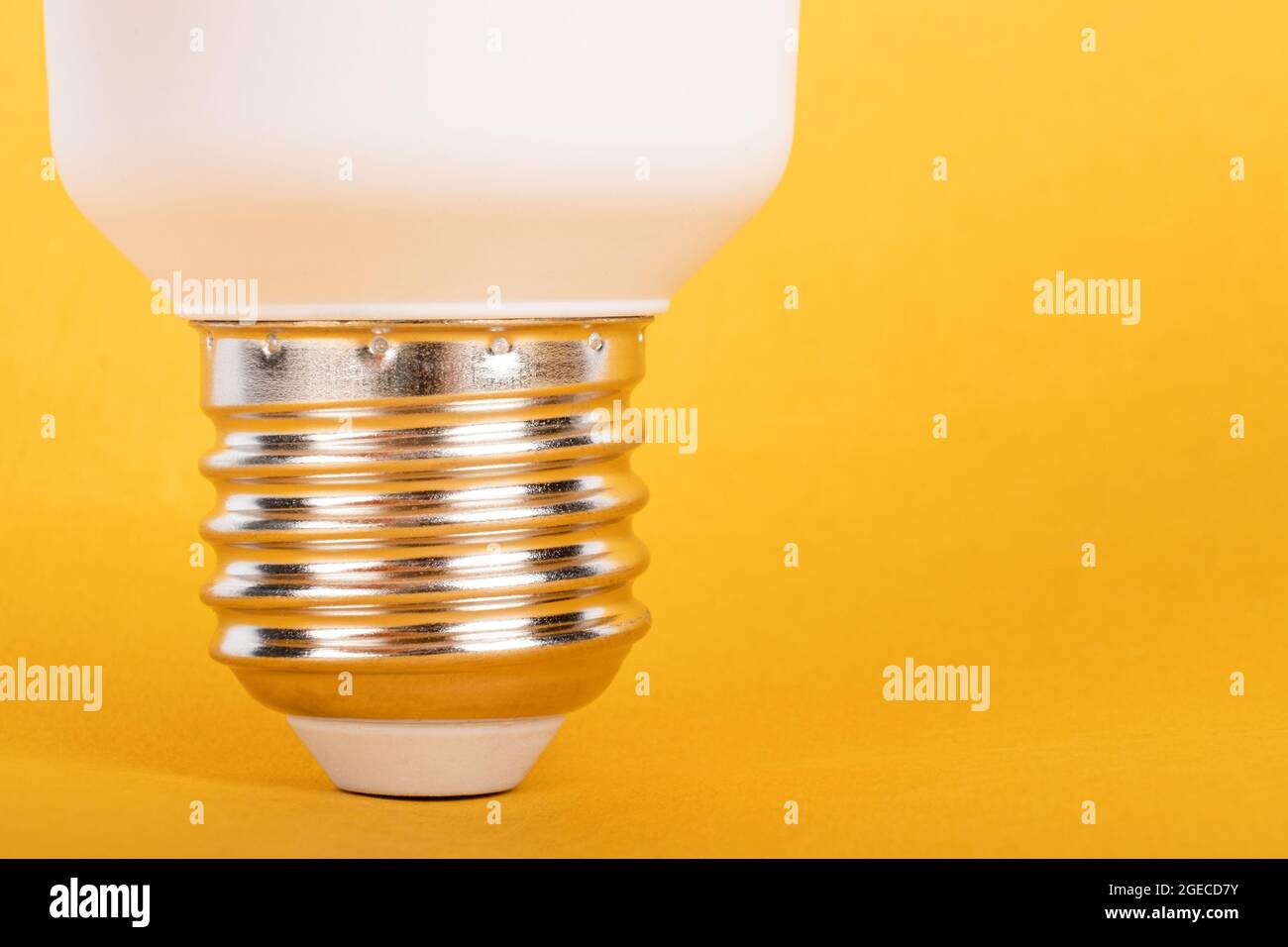 household led light bulb with copy space on yellow background Stock ...