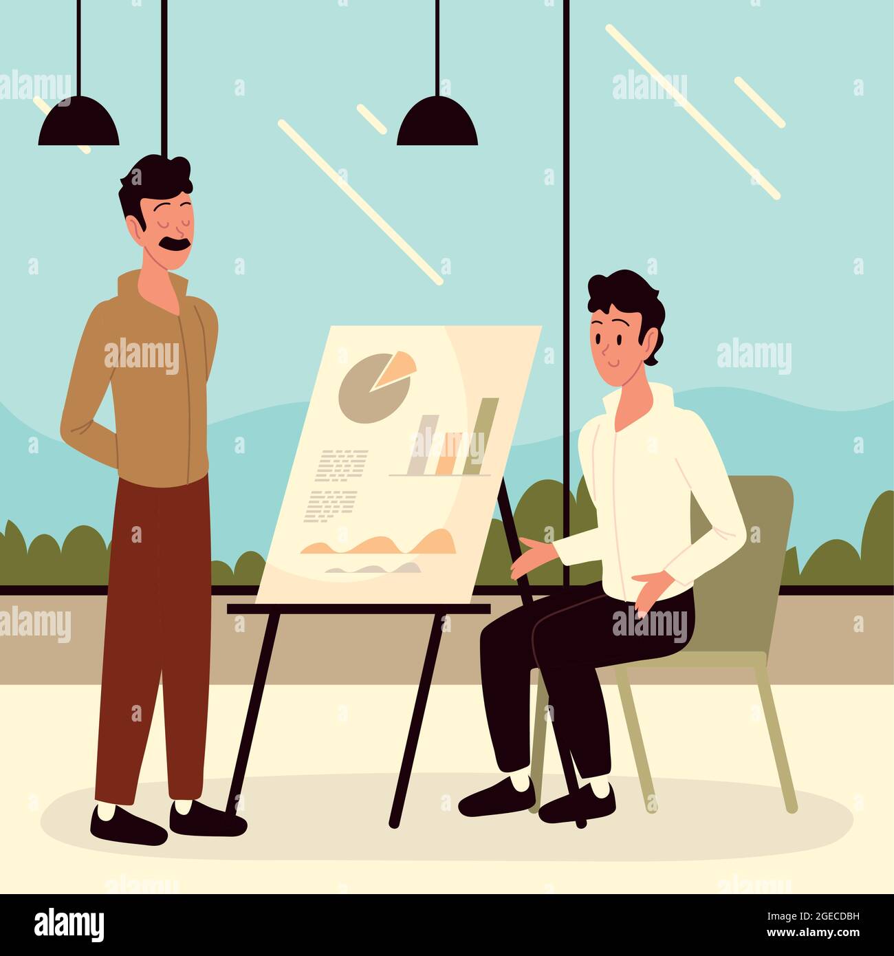 successful coach with chart board Stock Vector Image & Art - Alamy