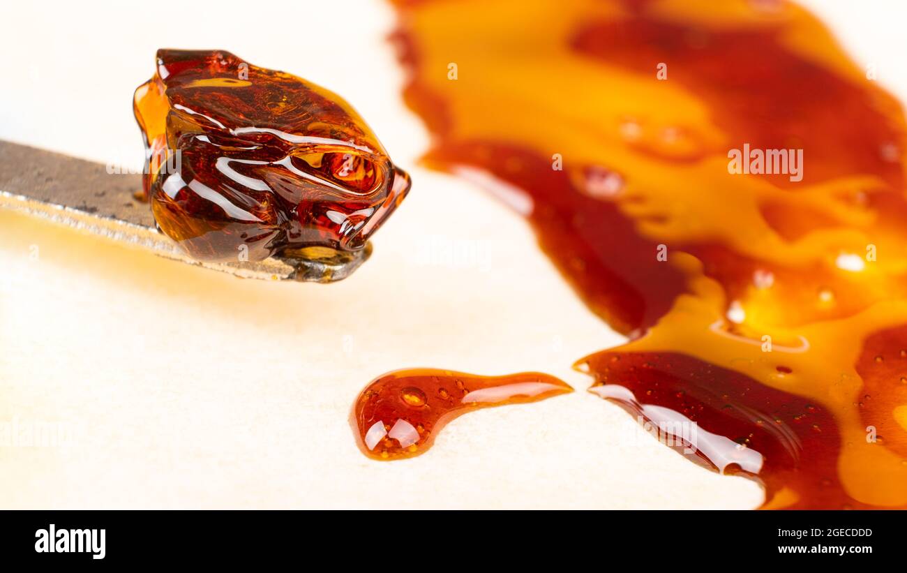 concentrated cannabis resin with high thc Stock Photo - Alamy