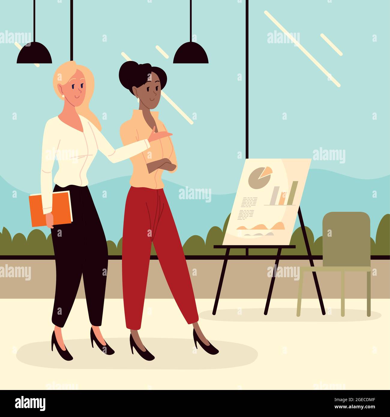 business women board presentation Stock Vector Image & Art - Alamy