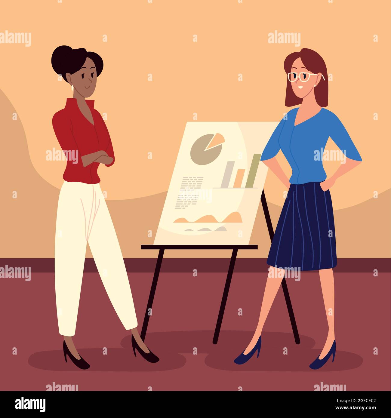 women discussing report Stock Vector Image & Art - Alamy