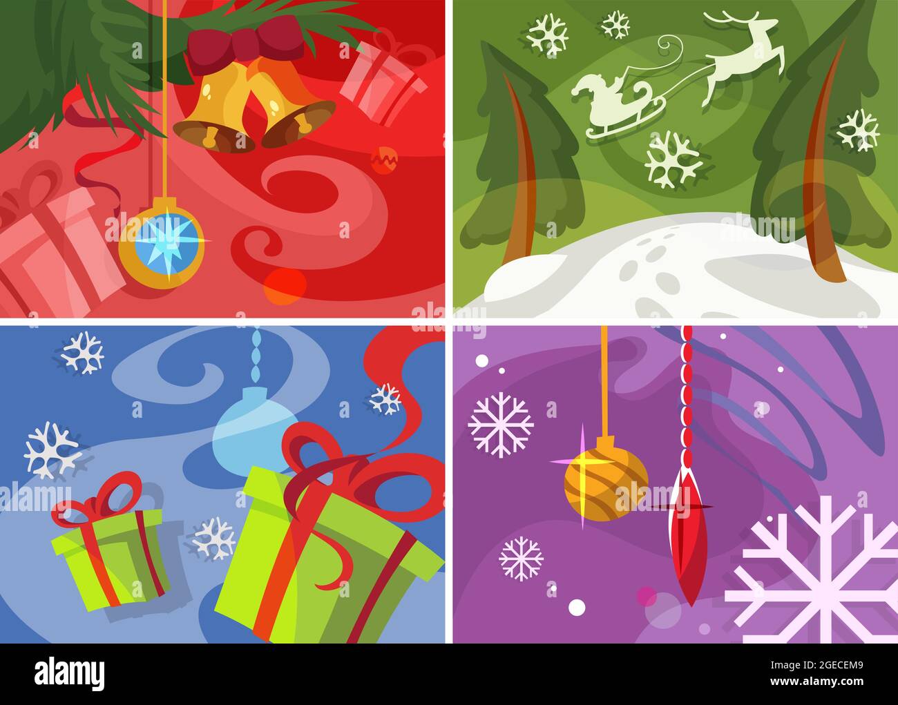 Collection of Christmas banners. Different placard designs in cartoon ...