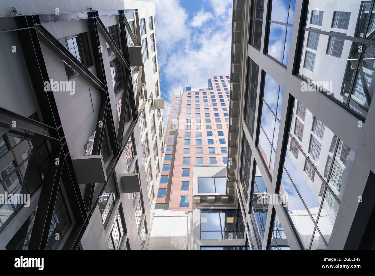 Wellington New Zealand - July 29 2021; Diminishing architectural ...