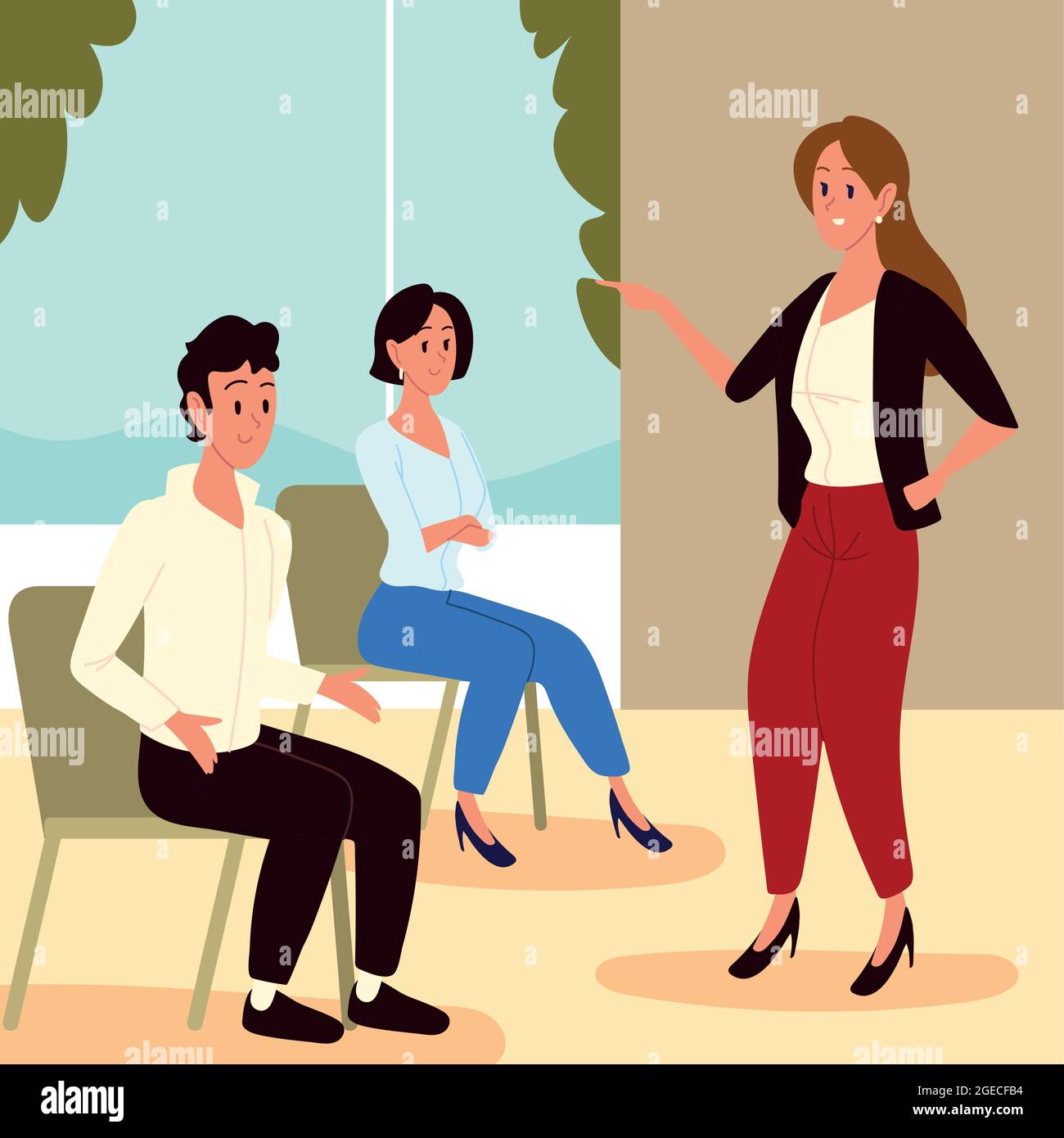 woman coach to employees Stock Vector Image & Art - Alamy