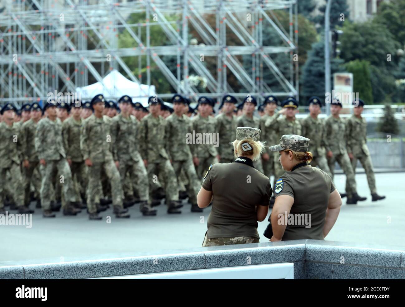 KYIV, UKRAINE - AUGUST 18, 2021 - The rehearsal of the Kyiv ...