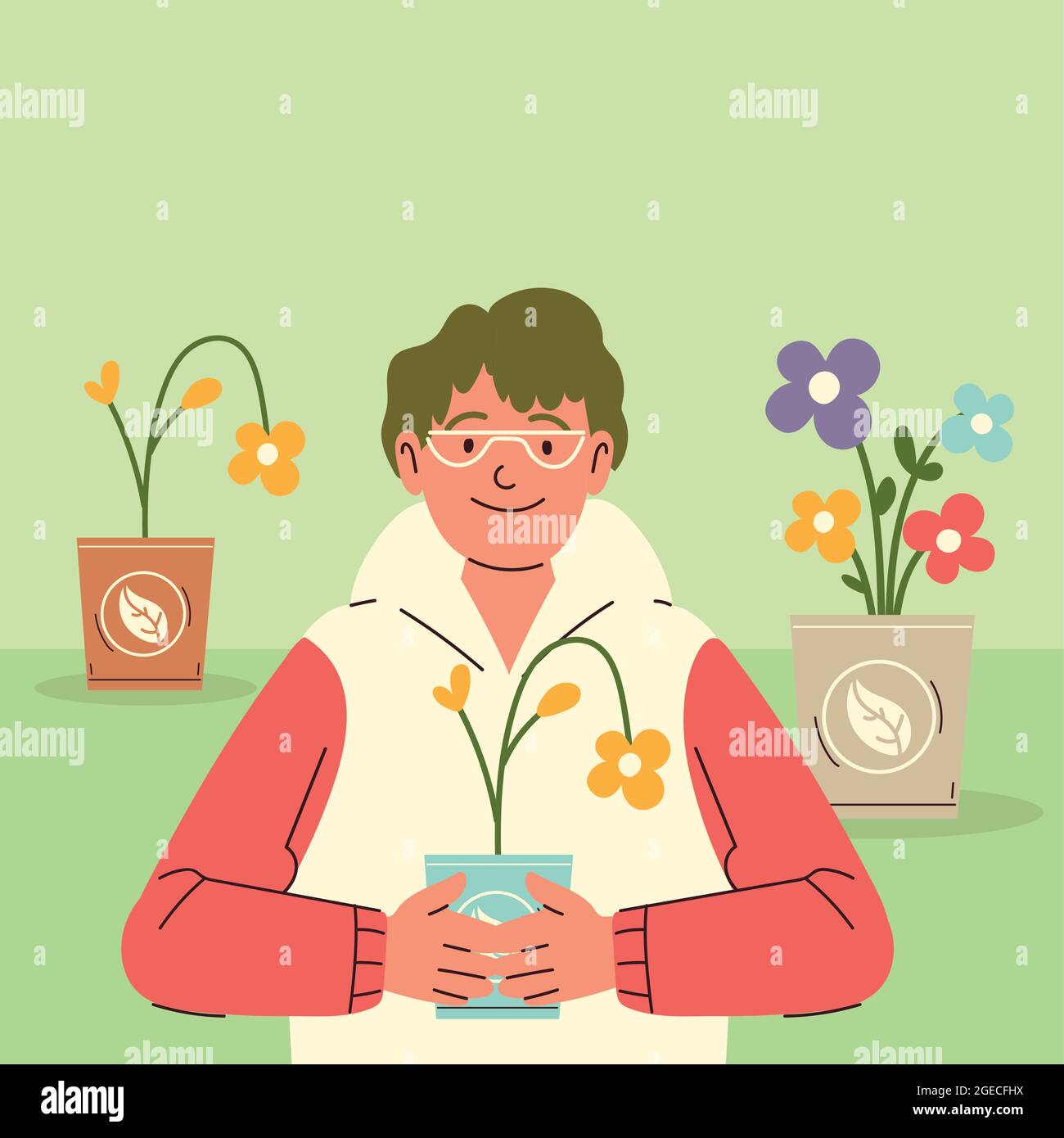 Caring for the grass Stock Vector Images - Alamy