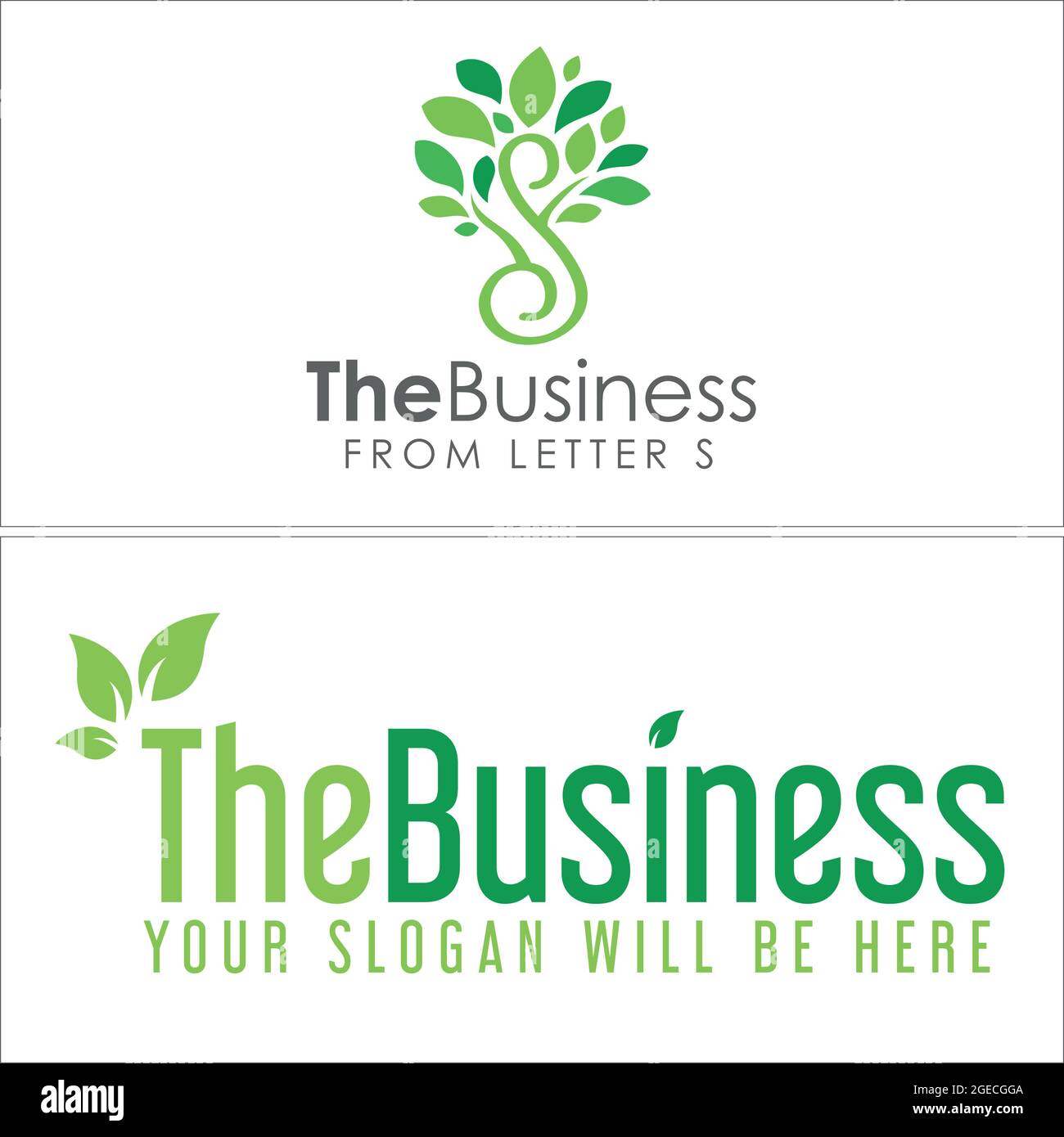 Leaves tree natural health go green herbal initial letter s logo design ...