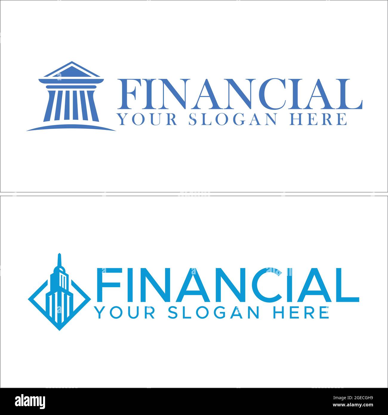 Blue icon building tower pillar finance lawyer logo design Stock Vector ...