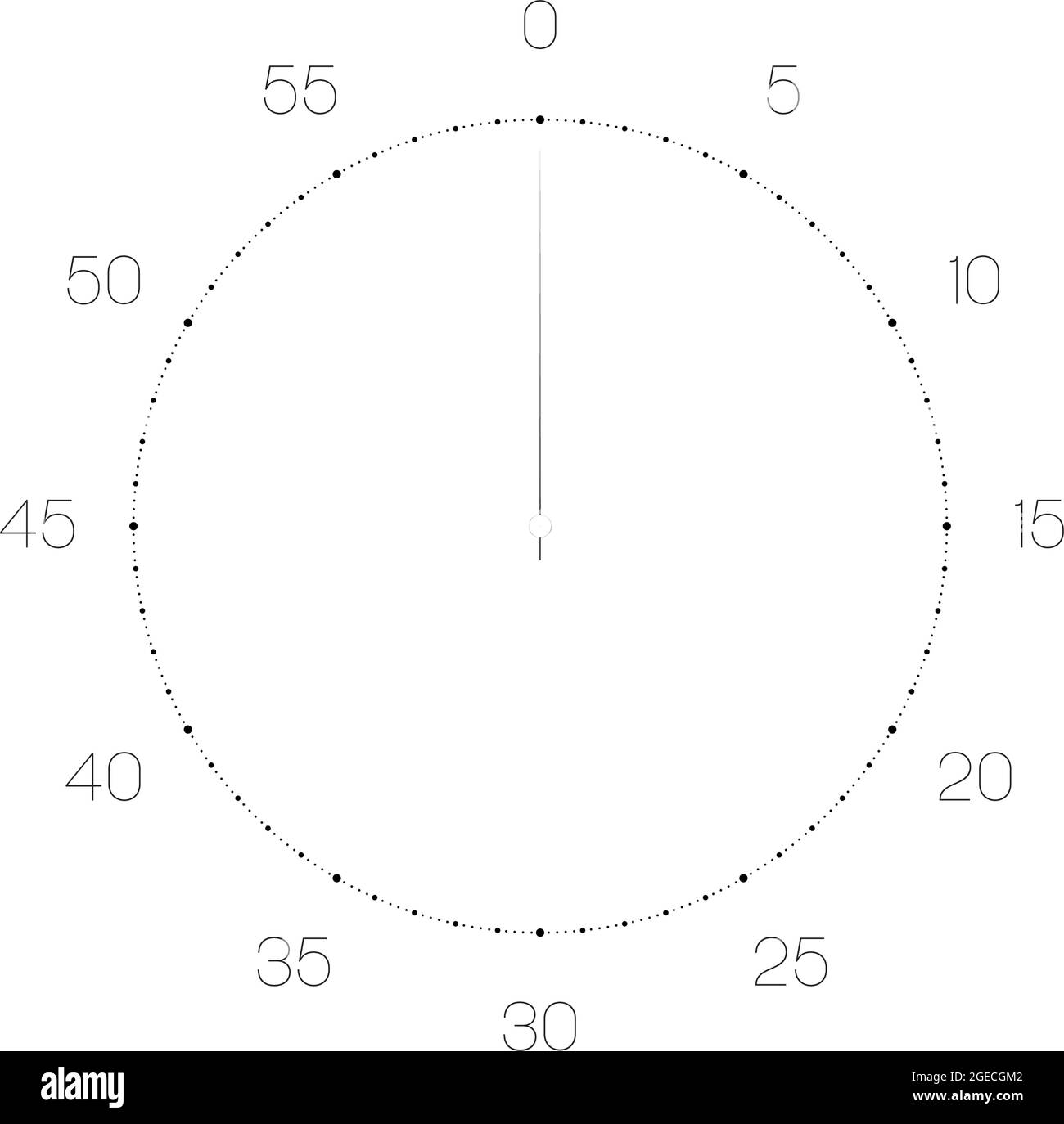 Analog sport stopwatch face. Simple thin black line illustration Stock ...
