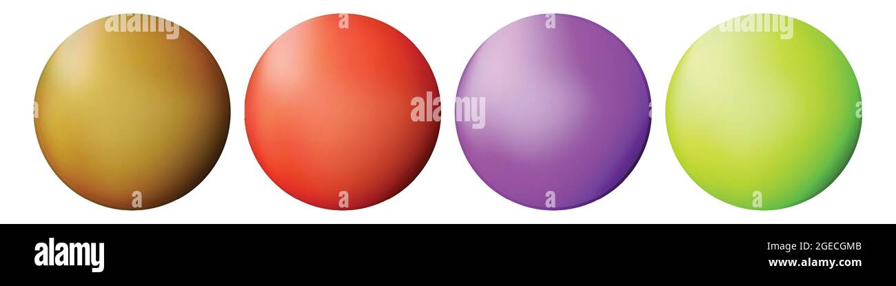 Set with glass colorful balls. Glossy realistic ball, 3D abstract ...