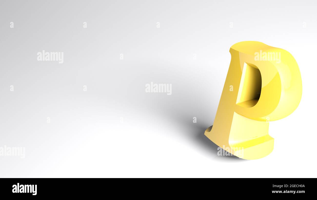 White background with P letter - 3D rendering illustration Stock Photo ...