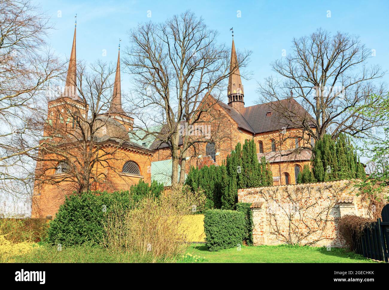 Roskilde Cathedral , gothic brick cathedral in Denmark . Lutheran ...