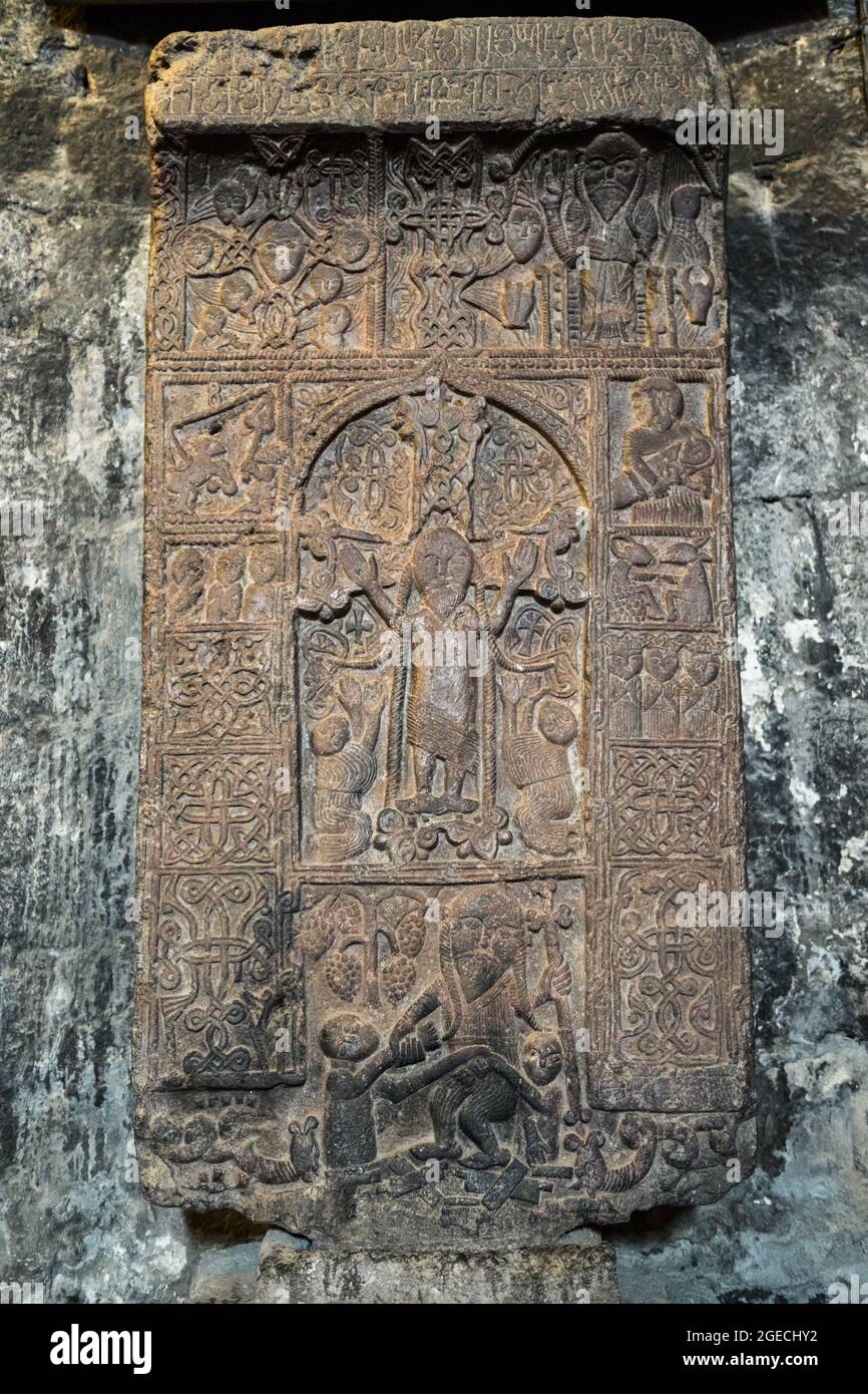 17th century khachkar (traditional Armenian stone cross) in Surb ...
