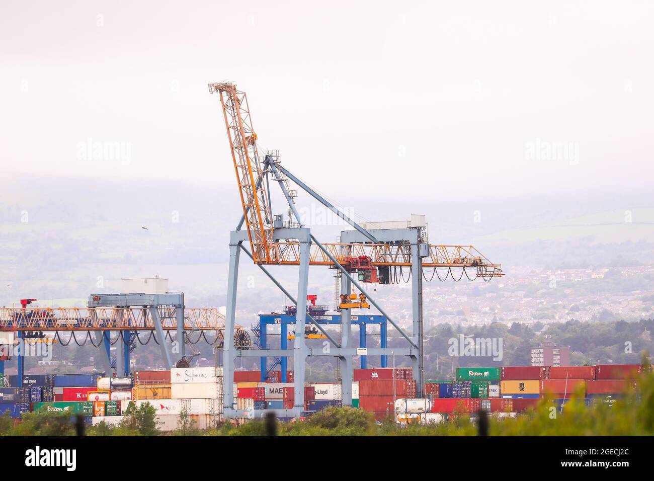 Belfast Container Terminal at The Port of Belfast, Northern Ireland ...