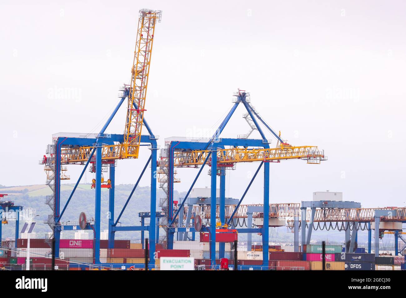 Belfast Container Terminal at The Port of Belfast, Northern Ireland ...