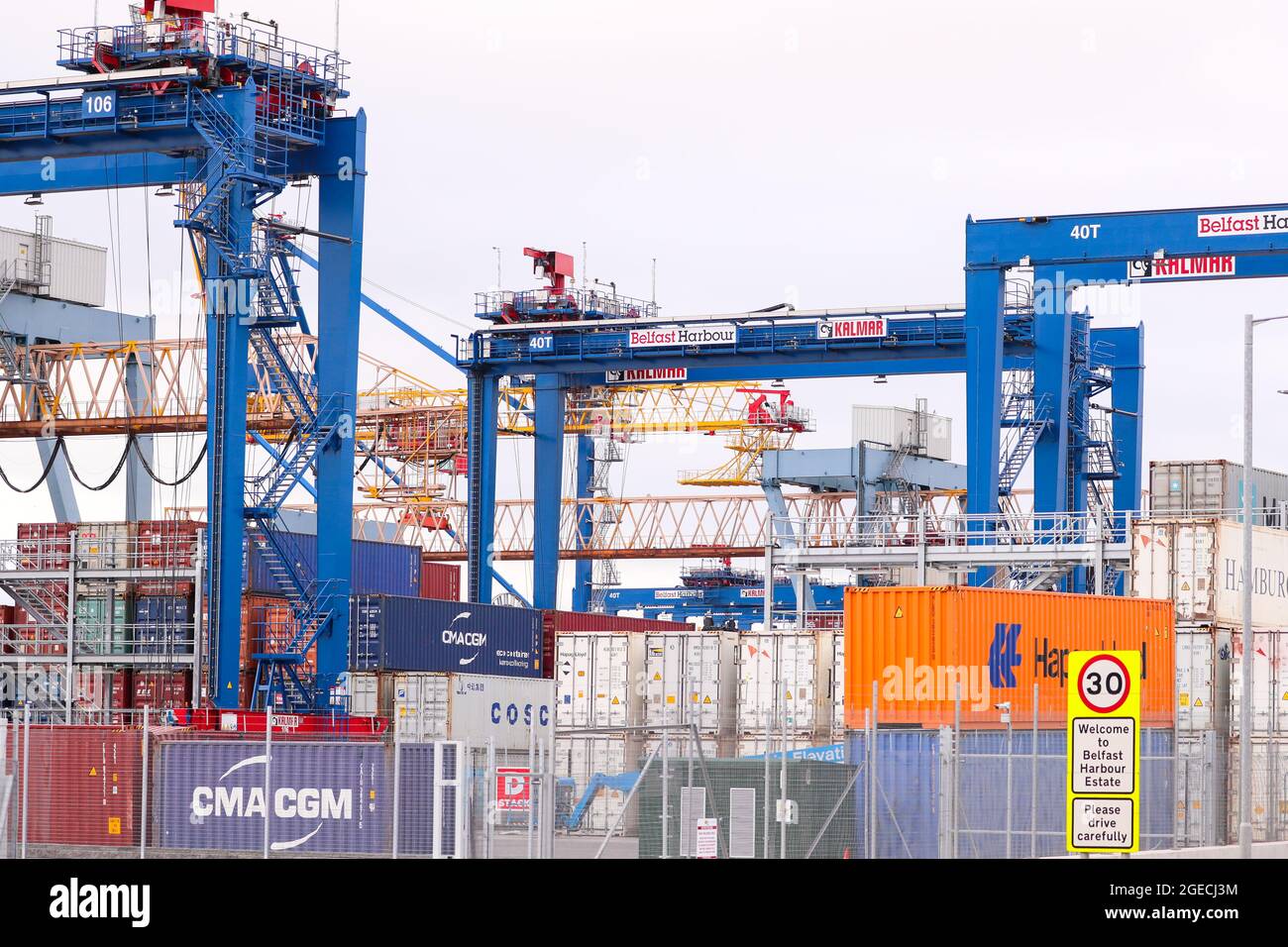 Belfast Container Terminal at The Port of Belfast, Northern Ireland ...