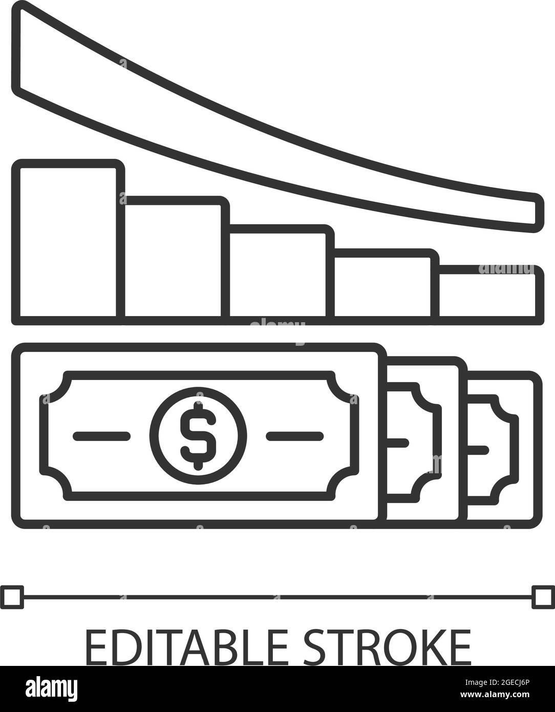 Expense reduction linear icon Stock Vector Image & Art - Alamy