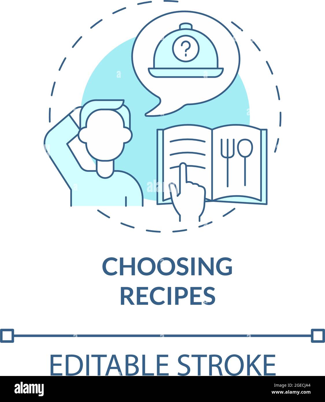 Choosing recipes blue concept icon Stock Vector Image & Art - Alamy