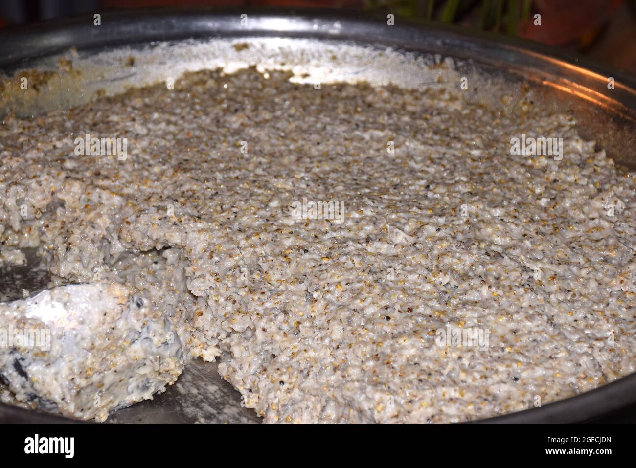 Bowl cooked oatmeal flakes hi-res stock photography and images - Alamy