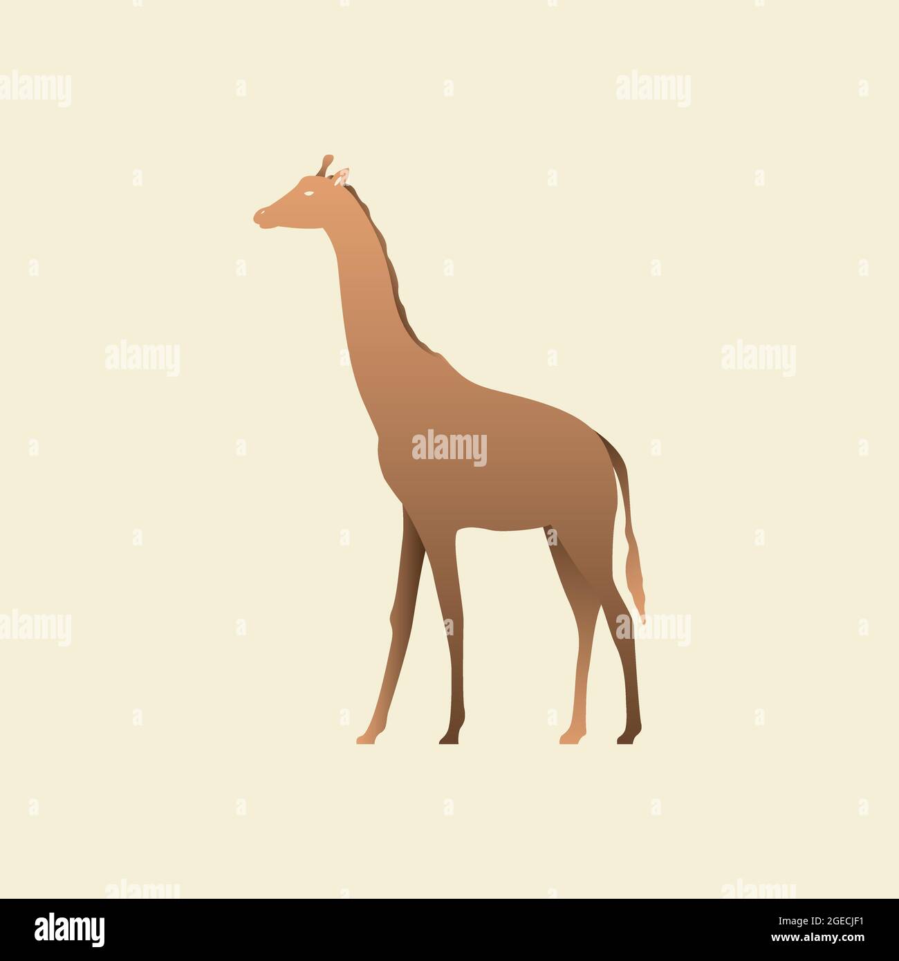 Silhouette of a giraffe. Giraffe side view profile. Vector illustration ...