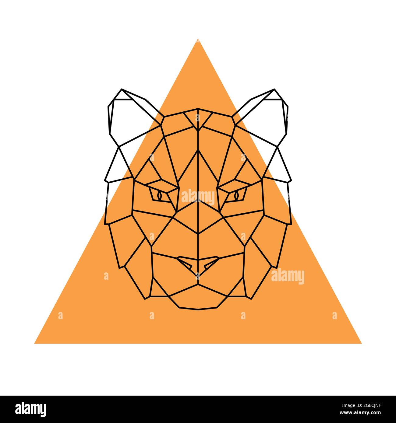 Geometric head tiger. Wild animal. Vector illustration Stock Vector ...