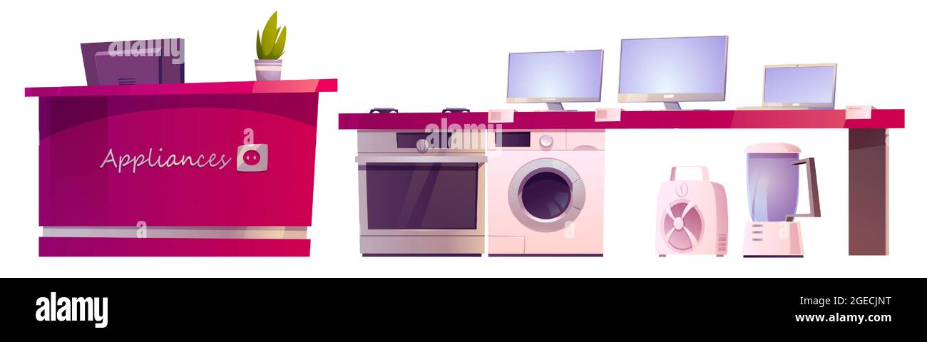 Store with home appliances isolated on white Stock Vector Image & Art ...
