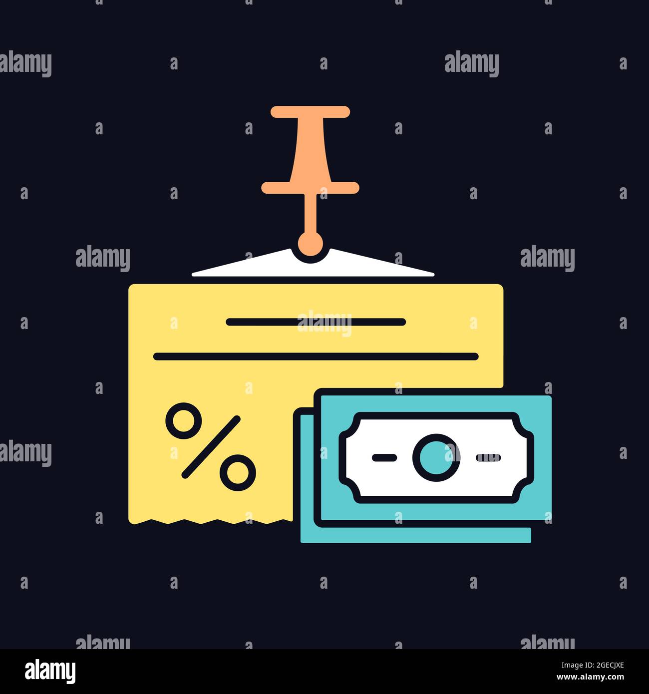 Fixed expenses RGB color icon for dark theme Stock Vector Image & Art ...