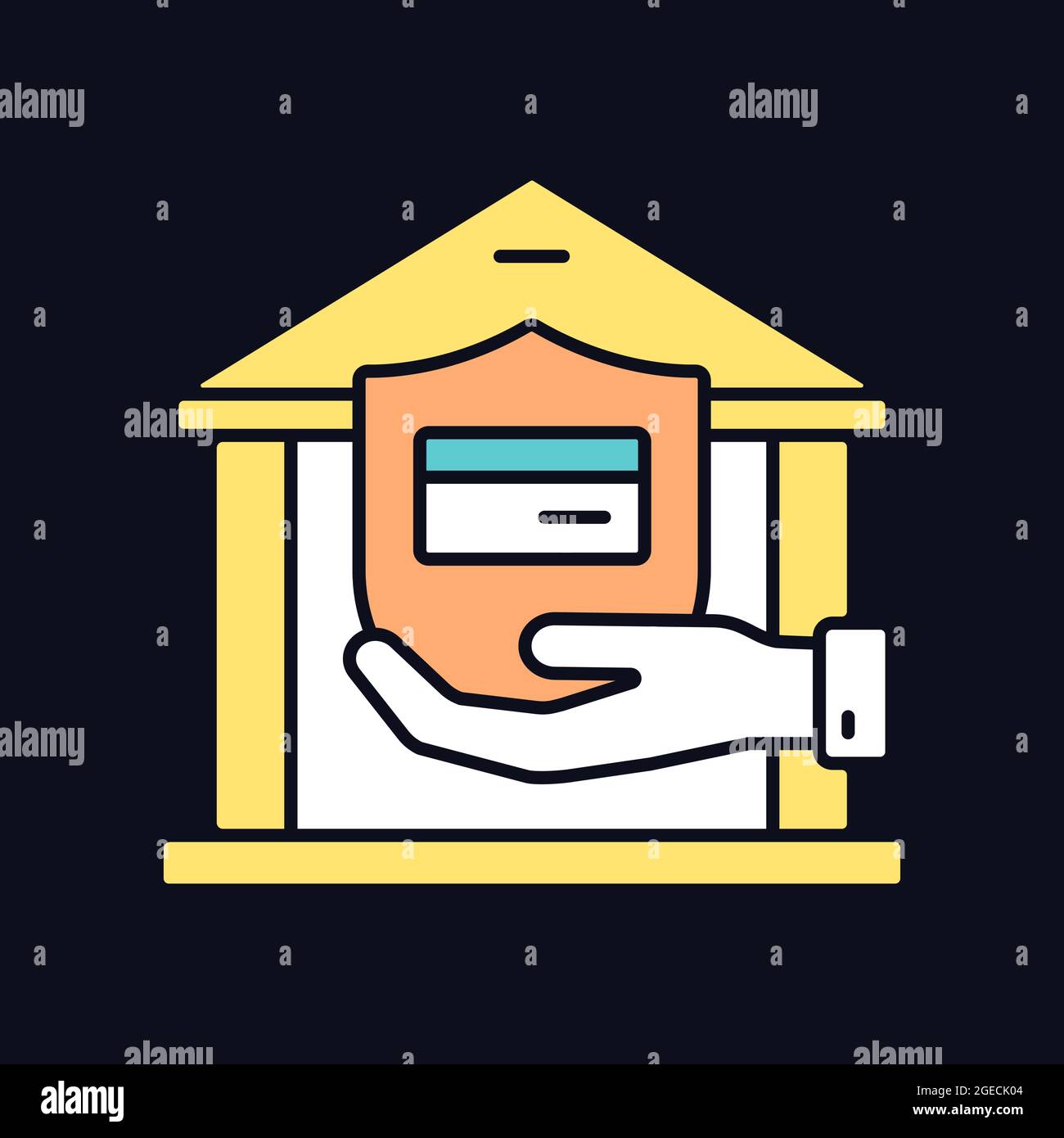 Bank account RGB color icon for dark theme Stock Vector Image & Art - Alamy