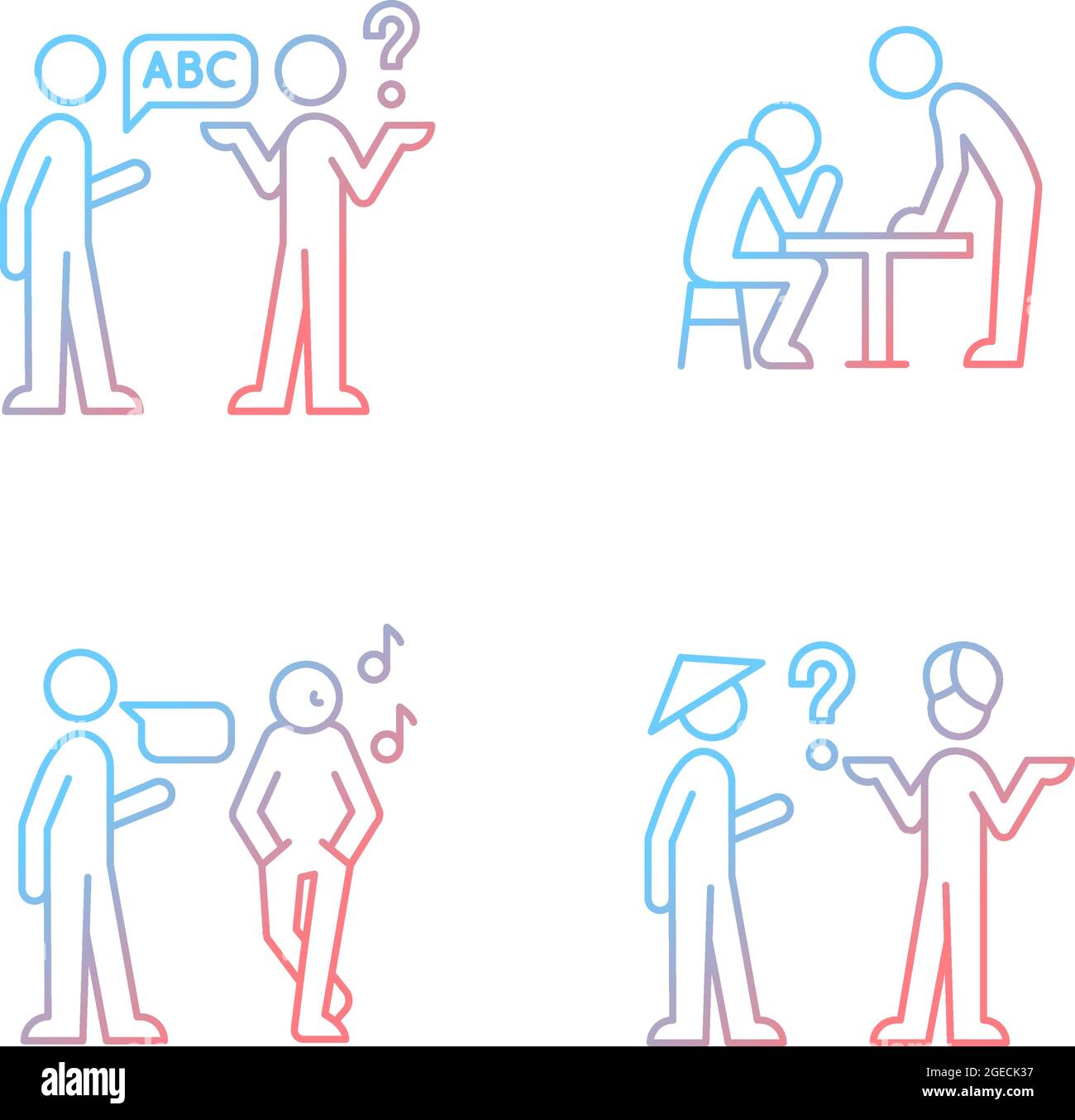 Communicating information effectively gradient linear vector icons set ...