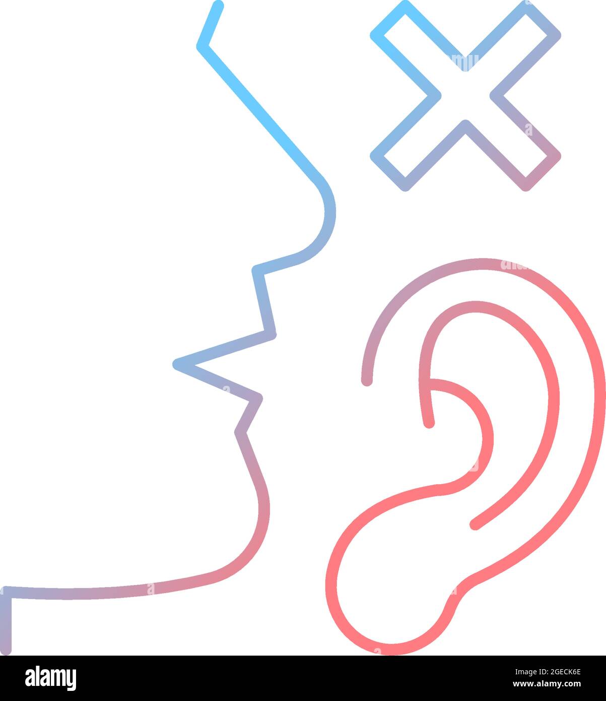 Language disabilities gradient linear vector icon Stock Vector Image ...