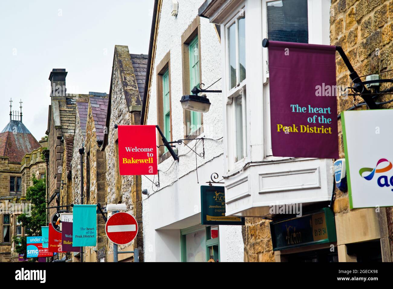 Shops signs, Bakewell, Derbyshire, England Stock Photo - Alamy