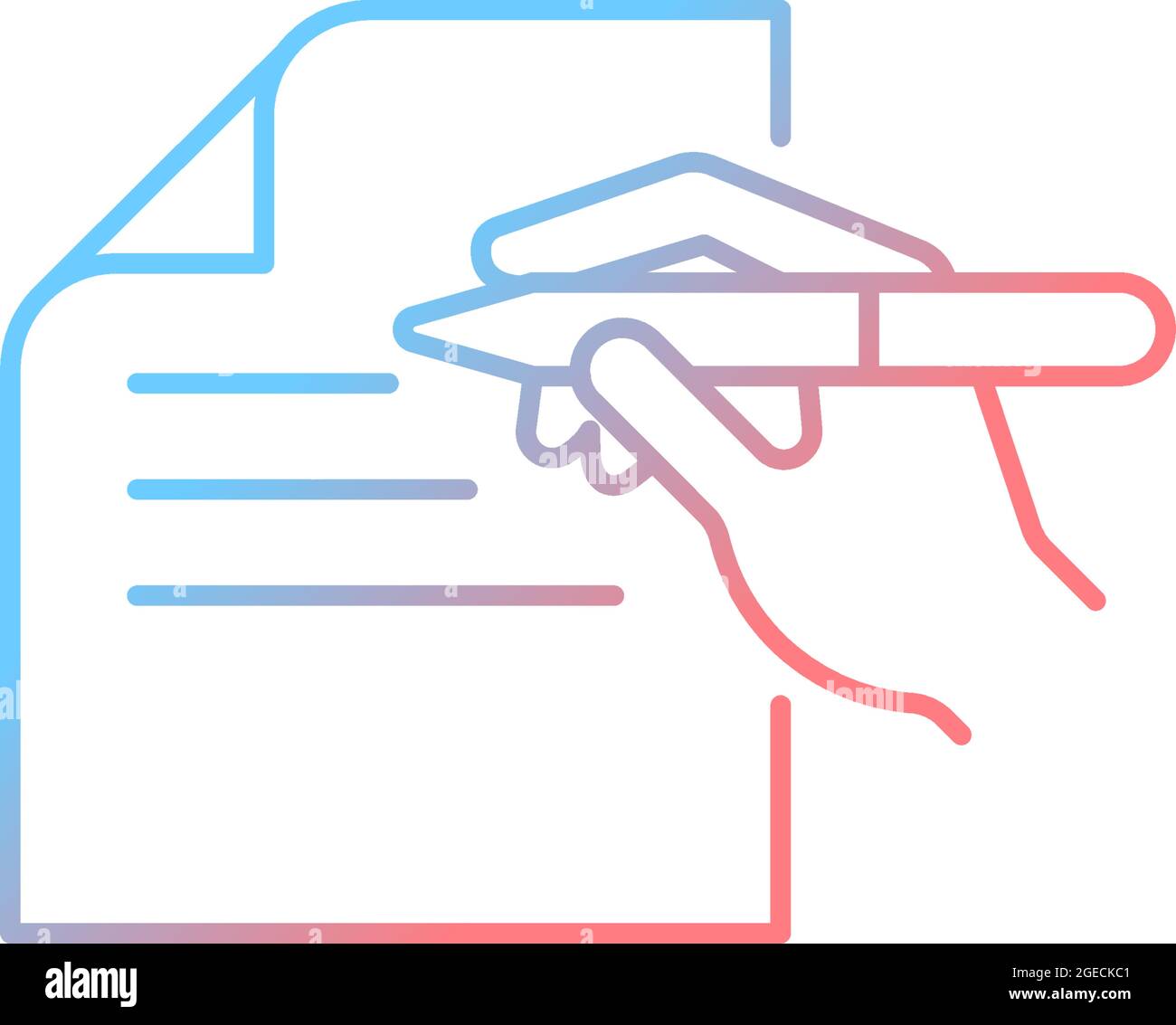 Written communication gradient linear vector icon Stock Vector Image ...