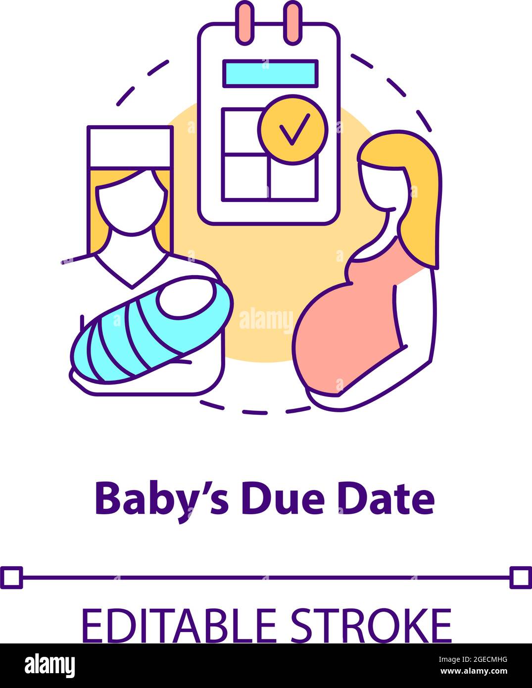Baby Due Date Concept Icon Stock Vector Image Art Alamy baby-due-date-concept-icon-stock-vector-image-art-alamy