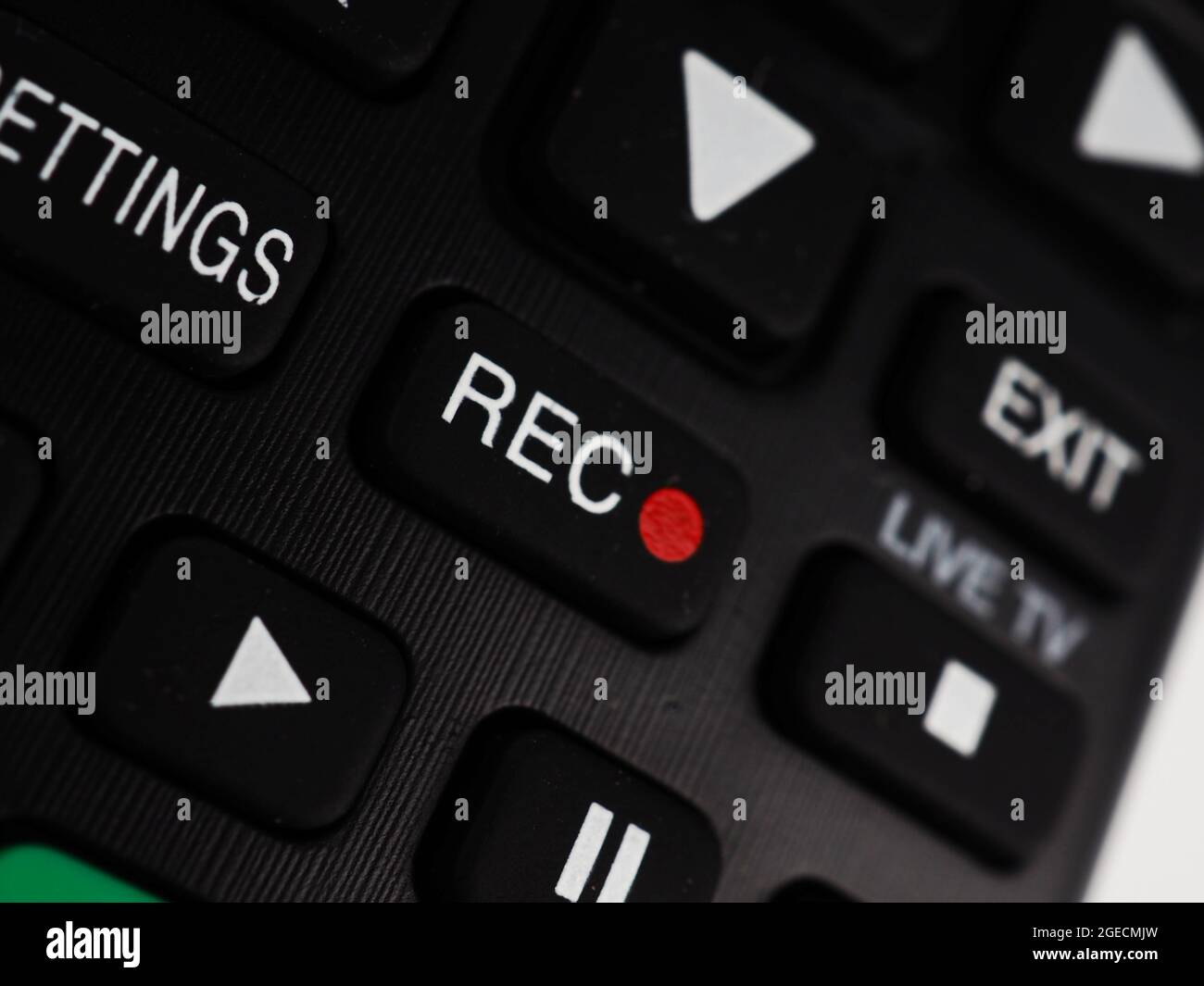 TV remote control, close-up buttons, tinted remote control parts Stock ...