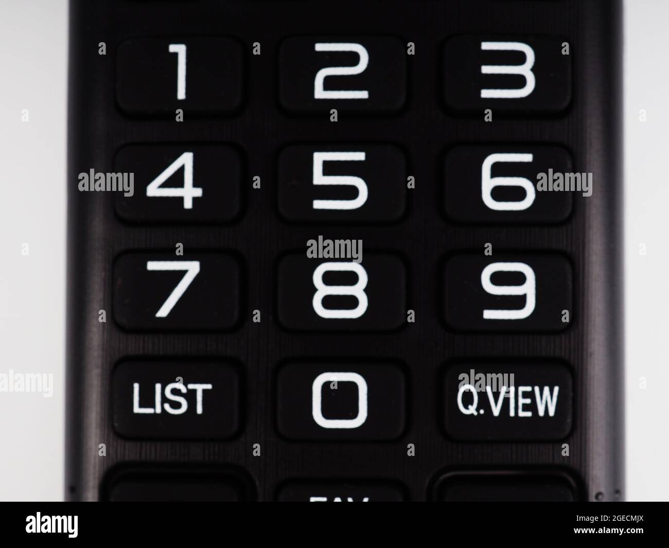 TV remote control, close-up buttons, tinted remote control parts Stock ...