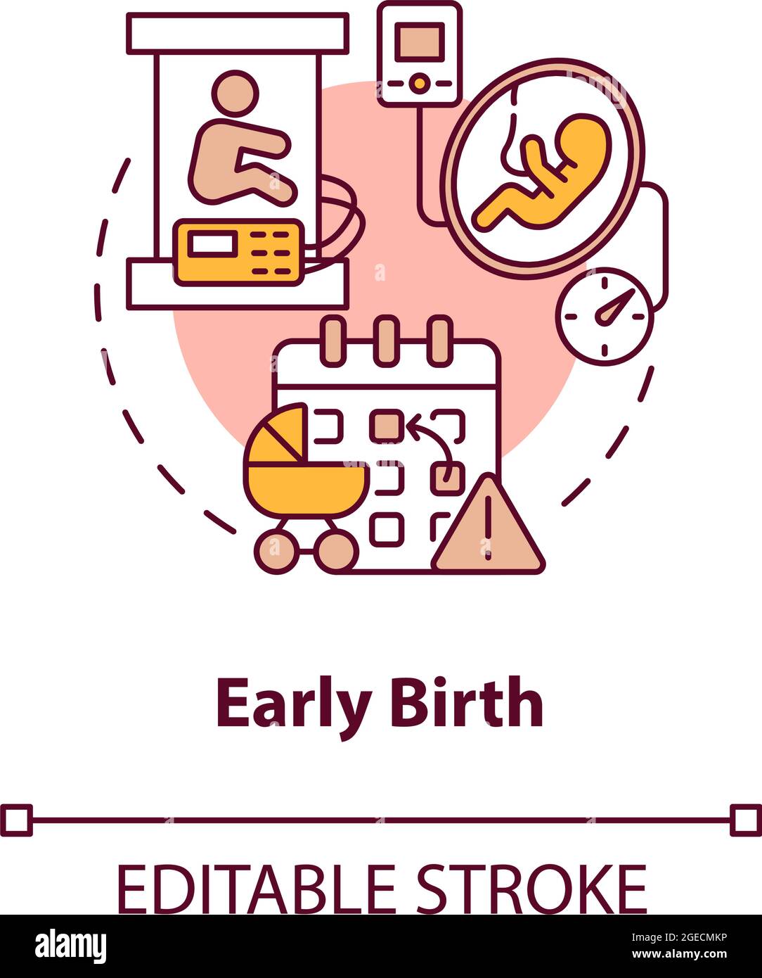 Early birth concept icon Stock Vector Image & Art - Alamy
