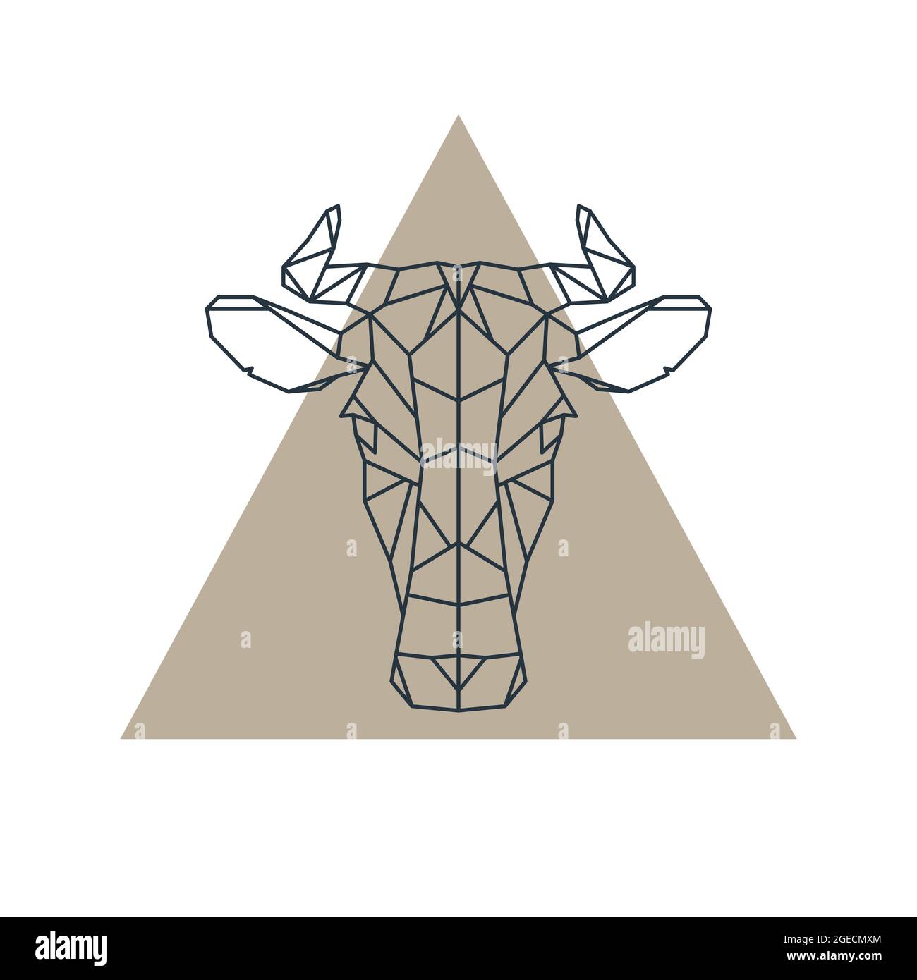 Geometric cow head. Animal icon. Vector illustration Stock Vector Image ...