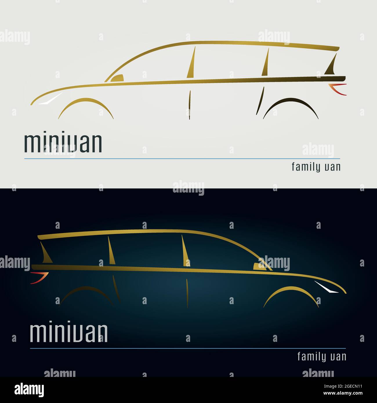 Set of modern minivan silhouettes. Vector illustration Stock Vector ...