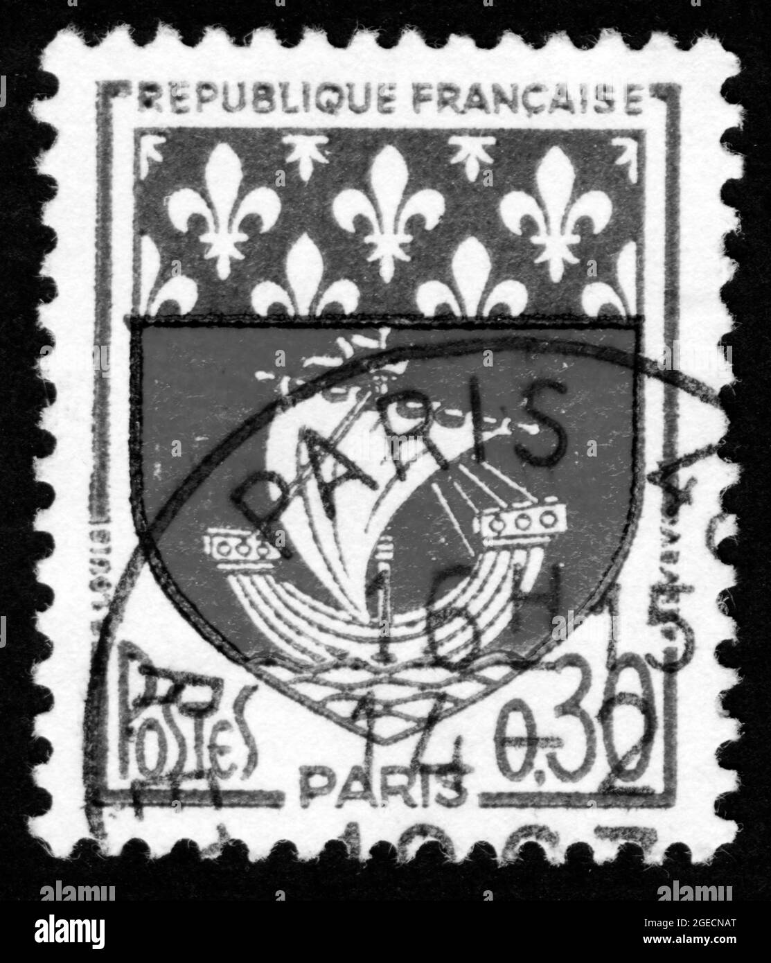Postage stamp france Black and White Stock Photos & Images - Alamy