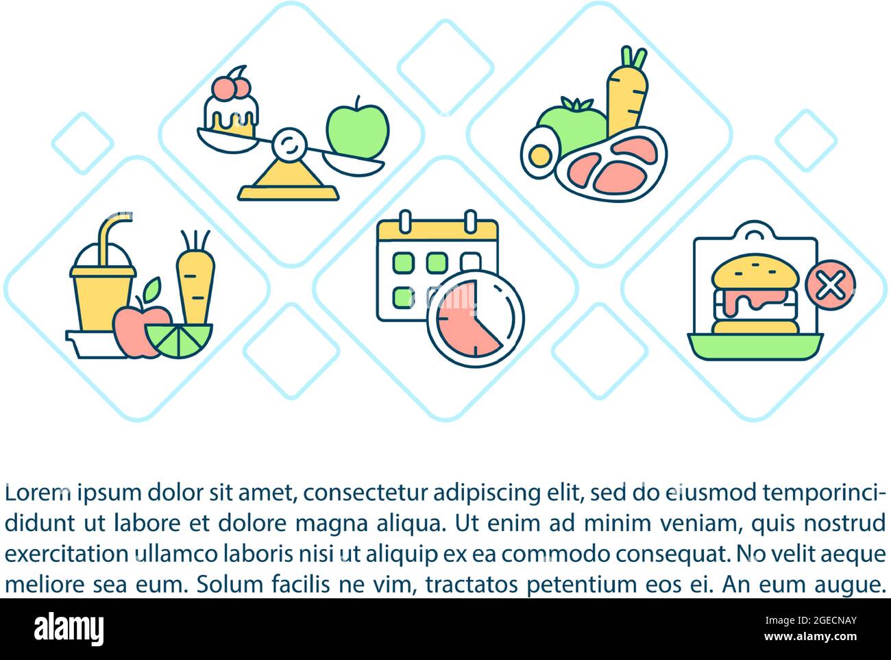 Guide to menu planning concept line icons with text Stock Vector Image ...