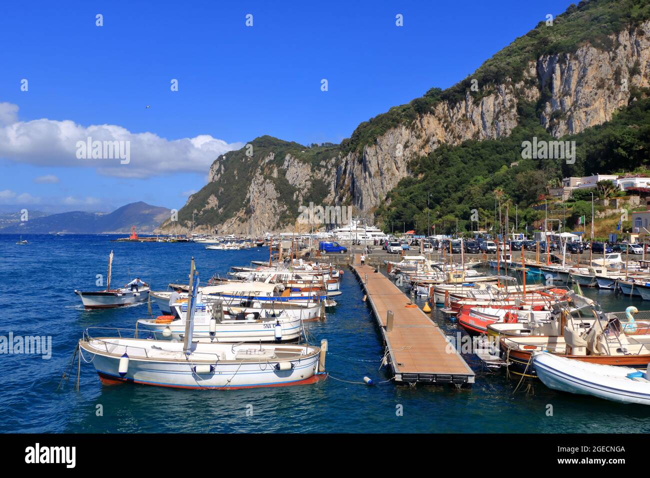 July 14 2021 - Capri, Italy: Port of the island Capri in the gulf of ...