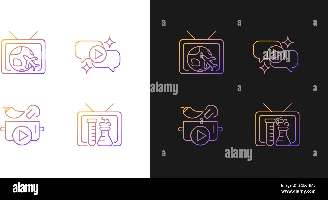 TV series gradient icons set for dark and light mode Stock Vector Image ...