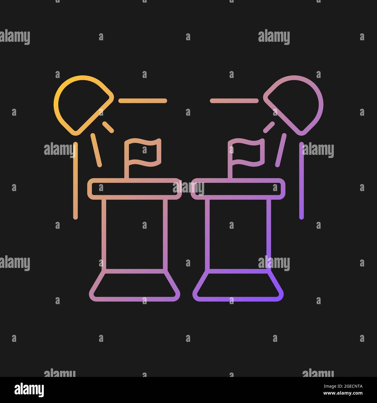 Political show gradient vector icon for dark theme Stock Vector Image ...